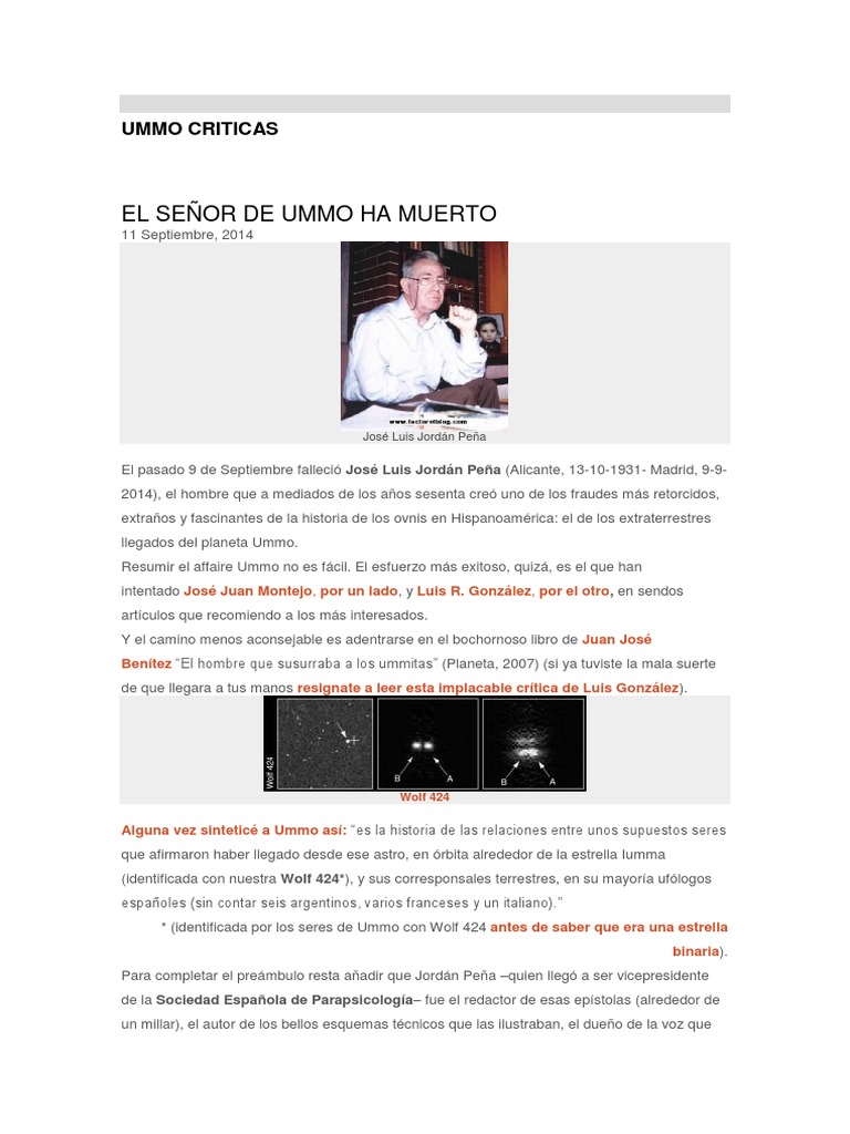 Dossier Ummo Criticas | PDF | Objeto volador no identificado | Science