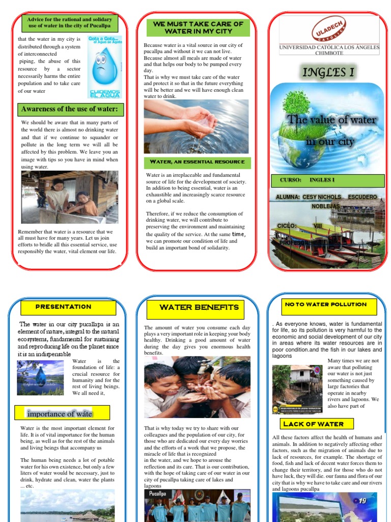 Triptico Agua | PDF | Drinking Water | Water