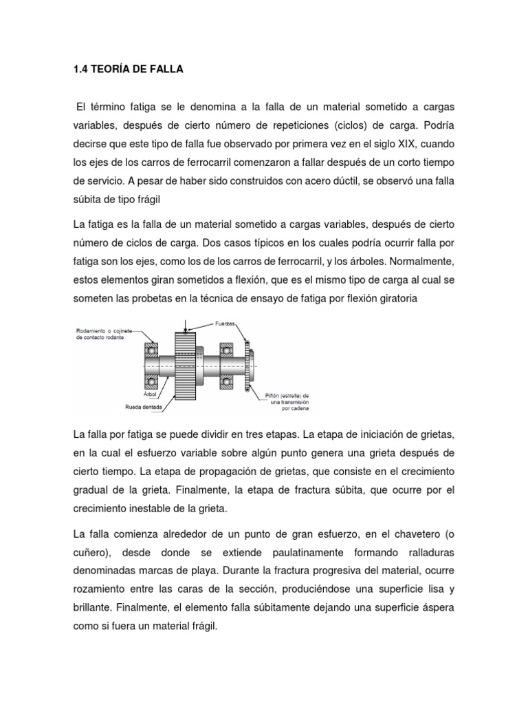 1.4 Teoria de Fallas | PDF | Fatiga (material) | Mecánica de fractura