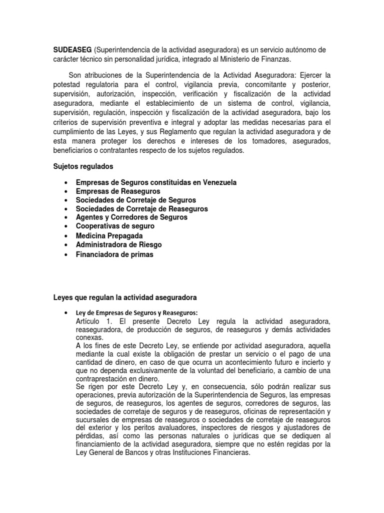 SUDEASEG | PDF | Seguro | Business
