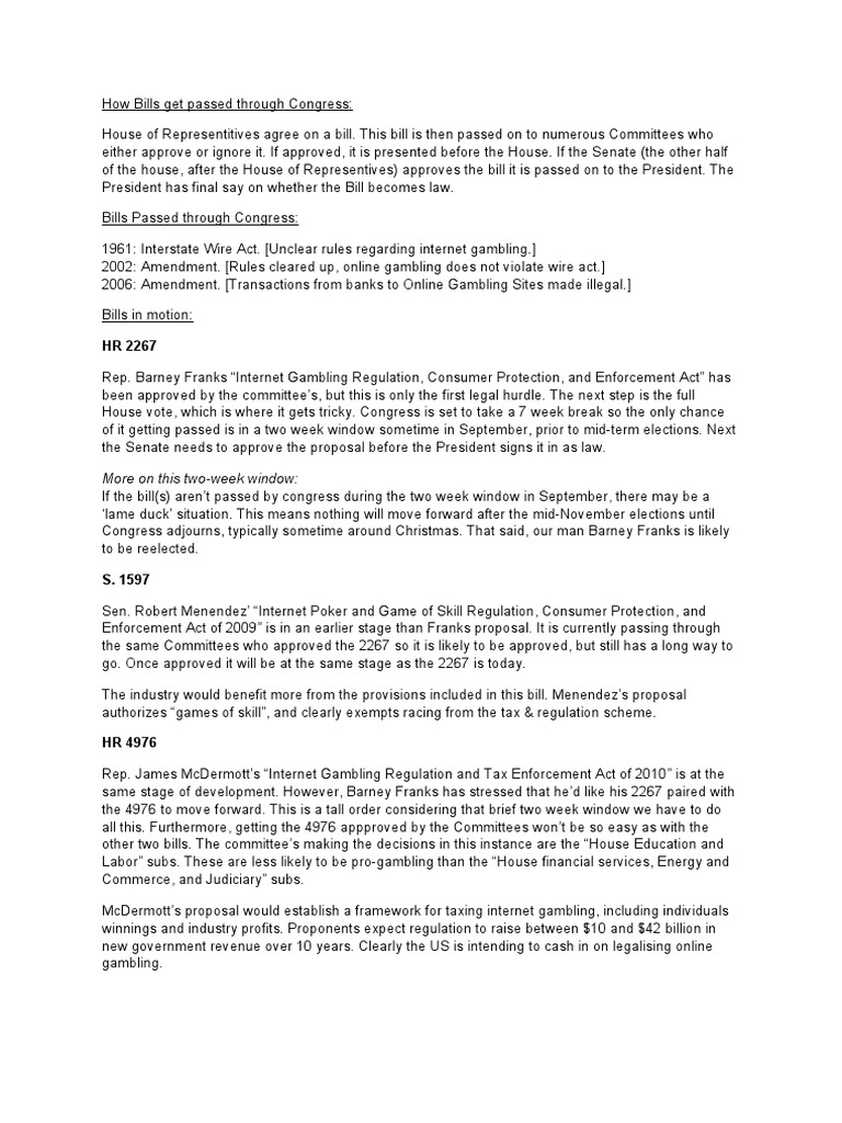 How Bills Get Passed Through Congress | PDF | American Government ...