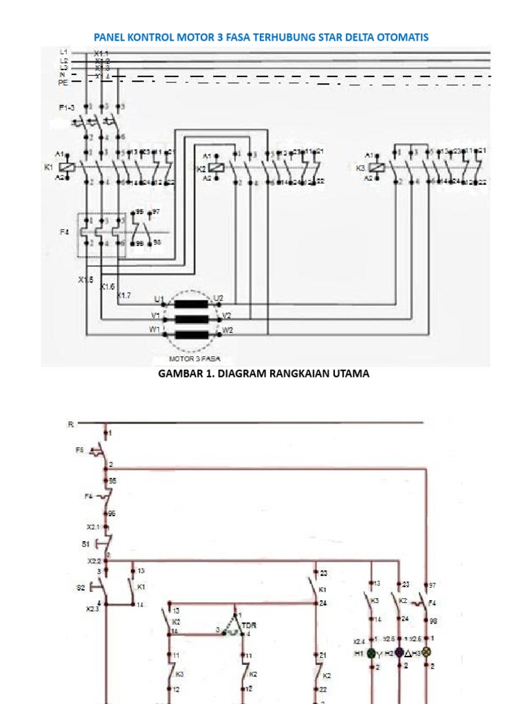 Panel Kontrol Motor 3 Fasa Terhubung Star Delta Otomatis | PDF