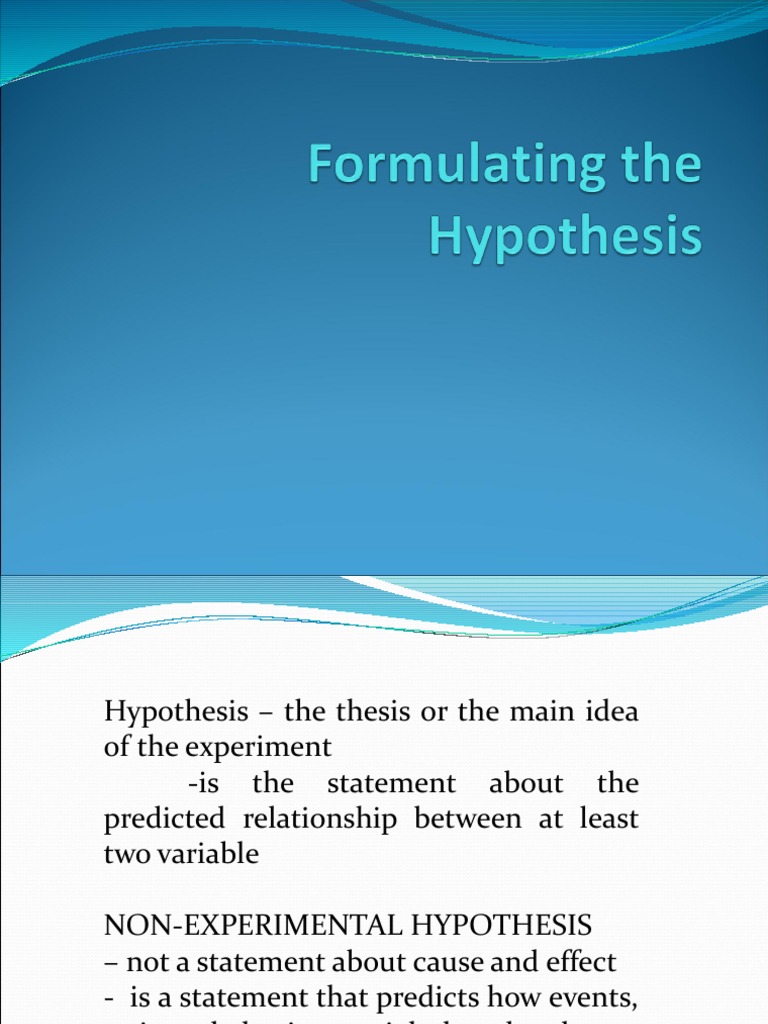 Ch6 Formulating The Hypothesis-1 | PDF | Hypothesis | Inductive Reasoning