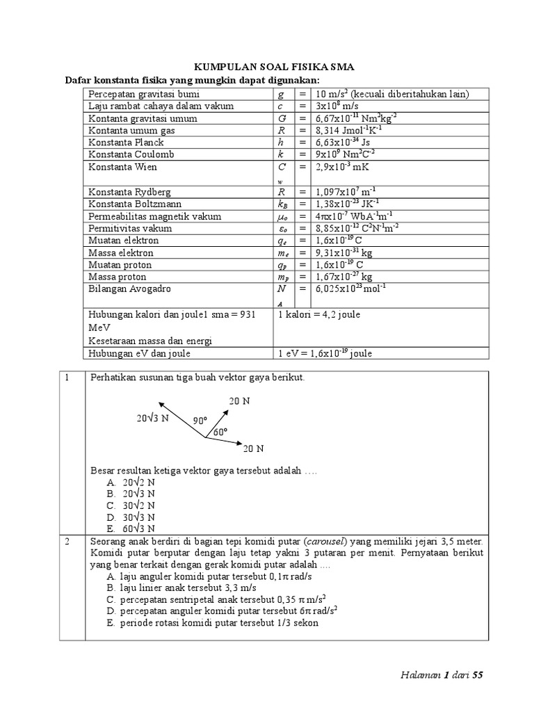 Kumpulan Soal Fis Sma Bag 1 | PDF