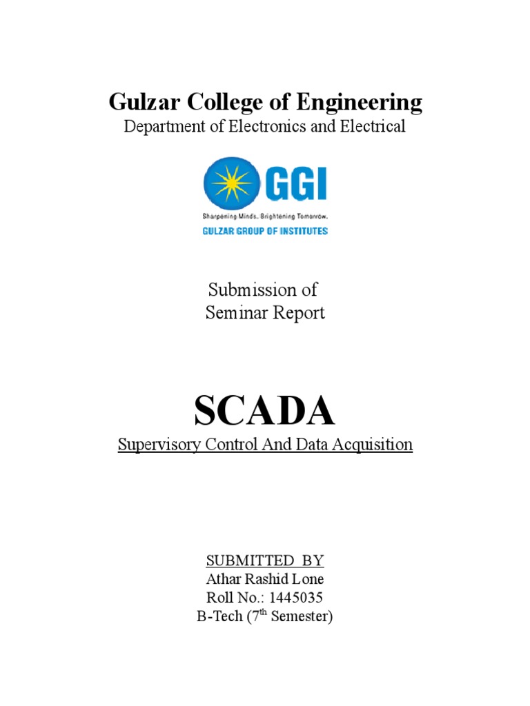 Scada Report of Seminar by Electronis and Electrical Department | Download Free PDF | Scada ...