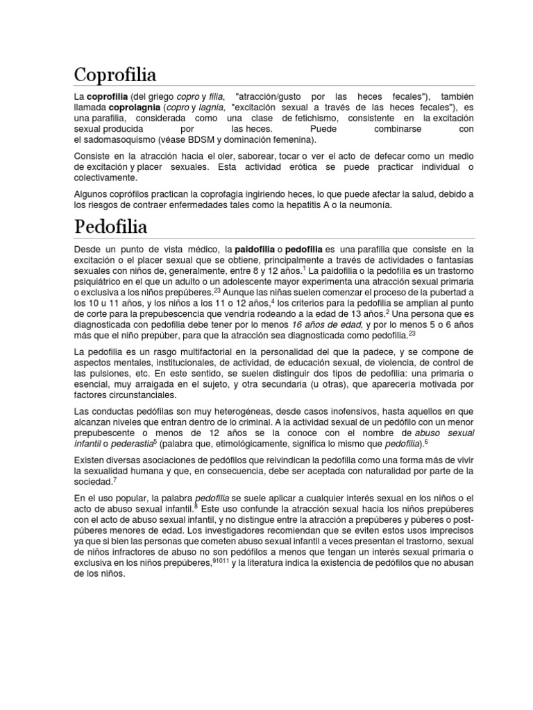 Coprofilia | Descargar gratis PDF | Pedofilia | Parafilias