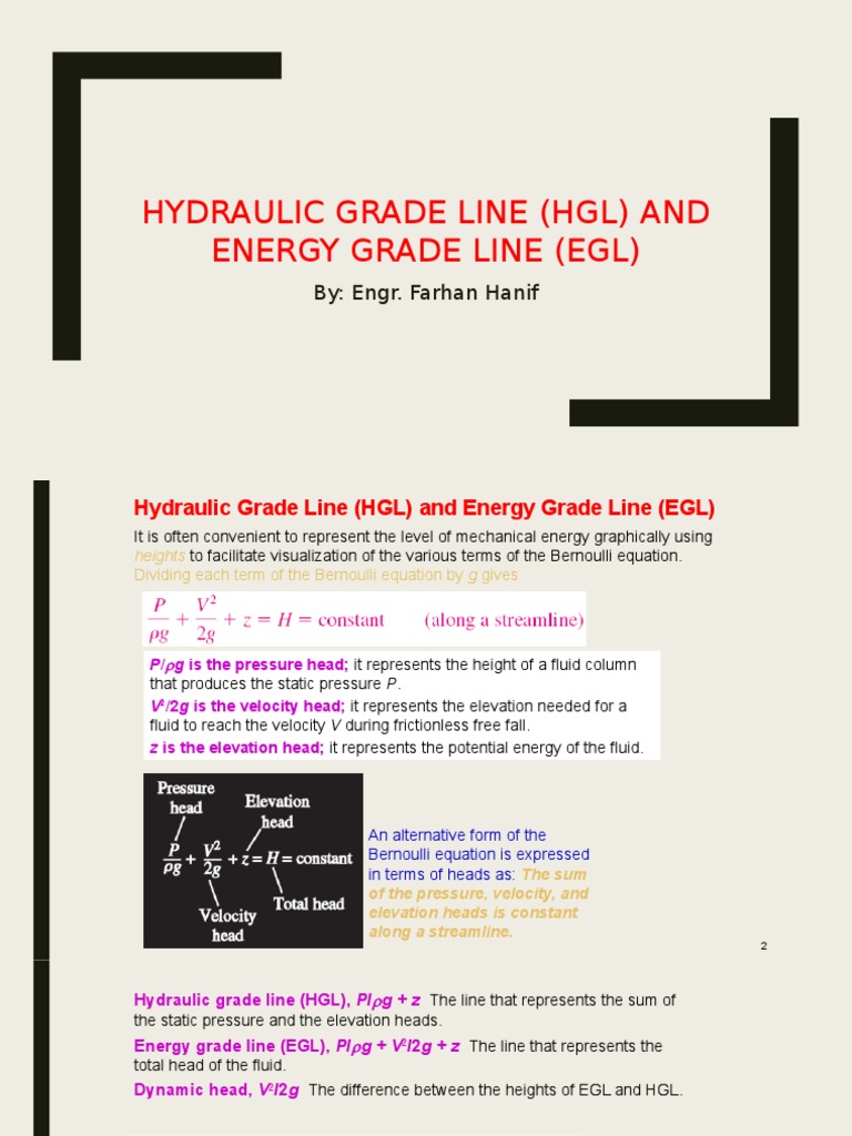 Lec 08, Hydraulic Grade Line (HGL) and Energy | PDF | Pressure ...