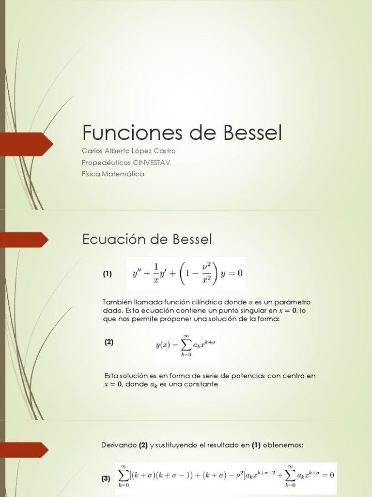 Bessel | PDF | Ecuaciones | Función (Matemáticas)