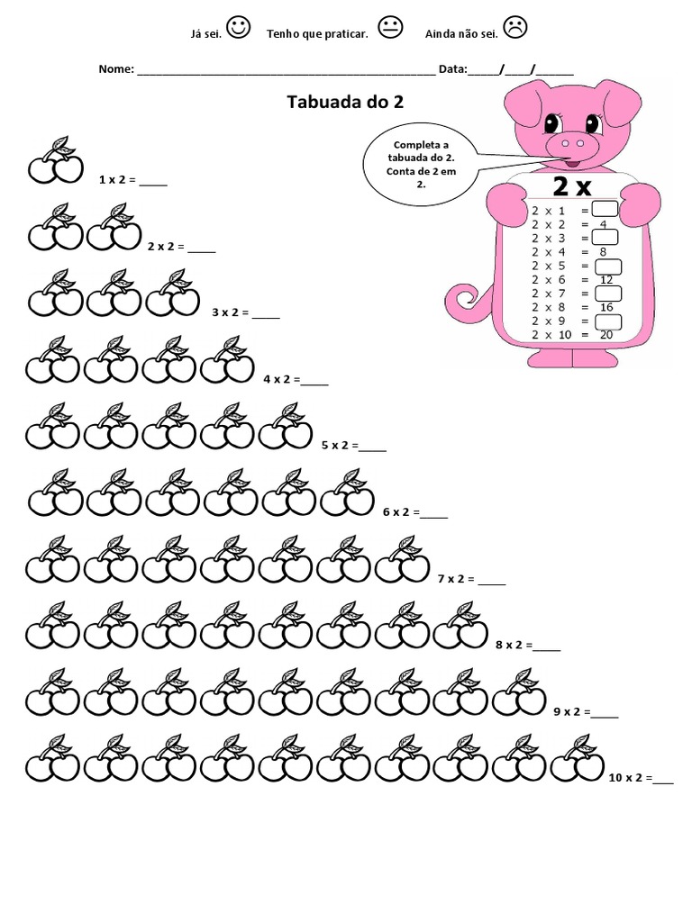 tabuada do 2 | Qualia | Materiais de Arte