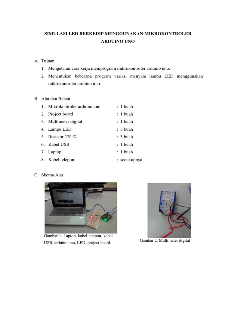 Arduino Uno Dengan Simulasi Led Berkedip | PDF Arduino Uno Dengan Simulasi Led Berkedip | PDF