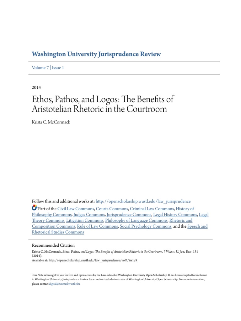 Ethos Pathos and Logos - The Benefits of Aristotelian Rhetoric | PDF ...