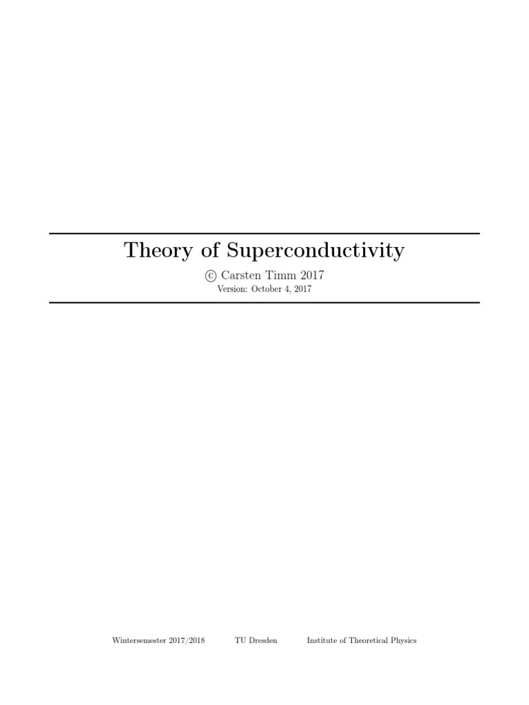 Theory of Superconductivity | PDF | Superconductivity | Particle Physics