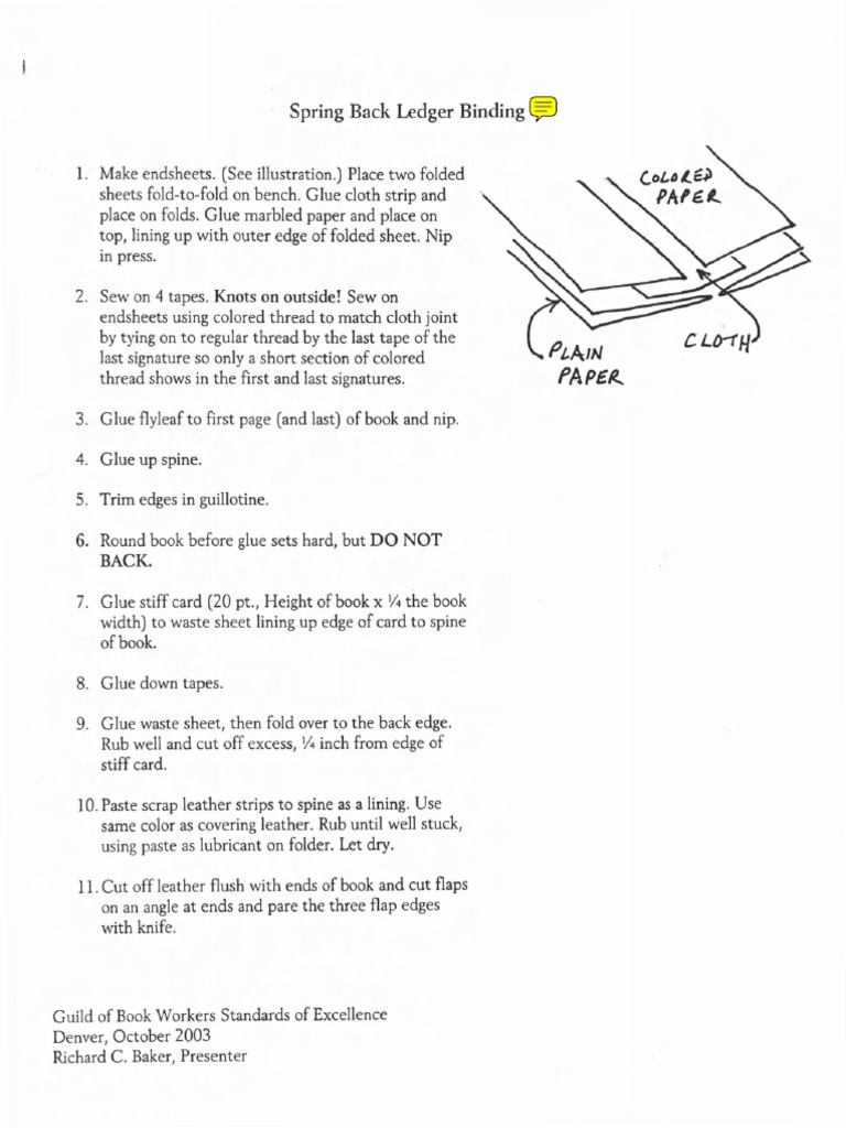 Spring Back Ledger Binding - 2003-Baker - Richard | PDF | Bookbinding ...