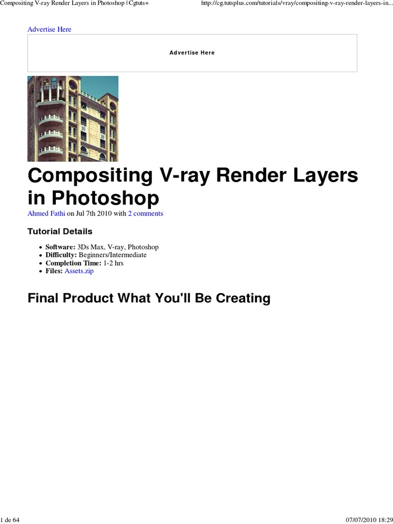 Compositing V-Ray Render Layers | PDF | Adobe Photoshop | Rendering (Computer Graphics)