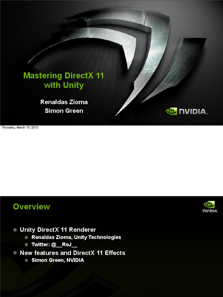 GDC2012 Mastering DirectX11 With Unity | PDF | Shader | Rendering ... GDC2012 Mastering DirectX11 With Unity | PDF | Shader | Rendering ...