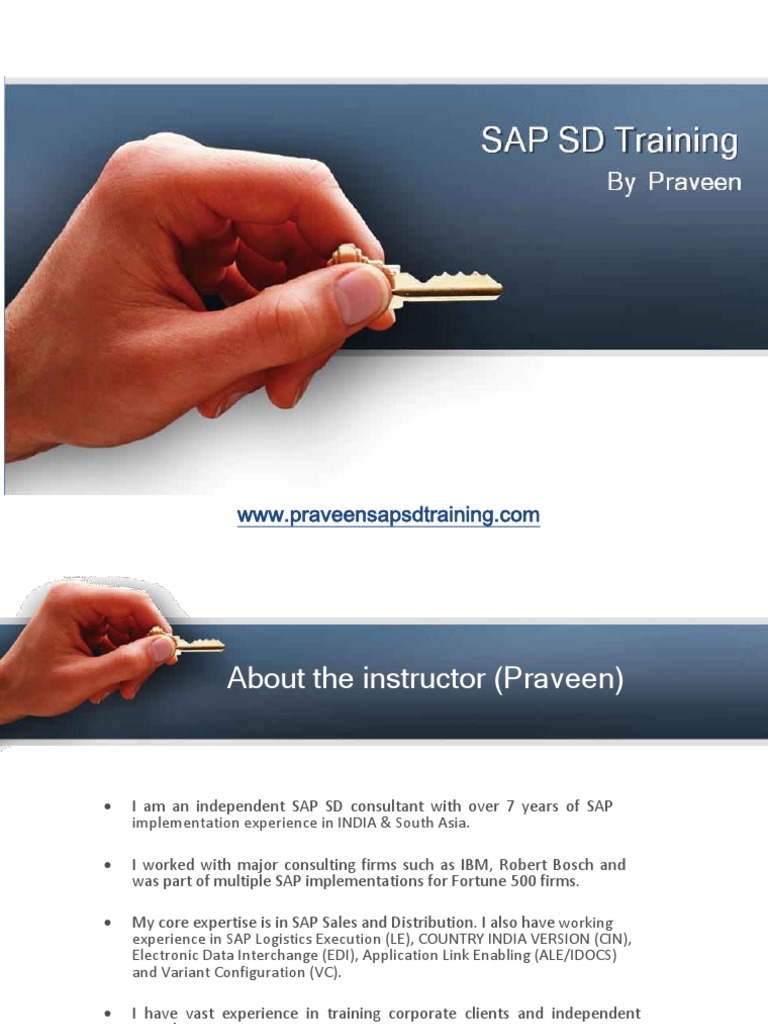 SAP SD Training by Praveen1 | PDF | Business Process | Sap Se