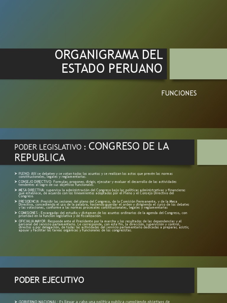 Organigrama Del Estado Peruano | PDF | Perú | Juez