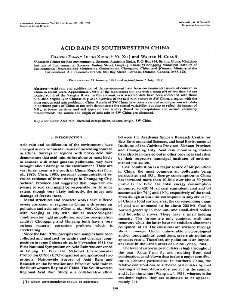 Dian Wu 1988 | PDF | Particulates | Air Pollution