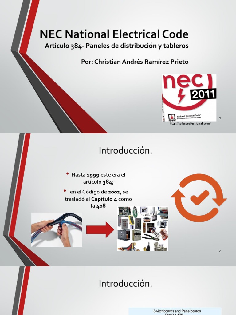 NEC 408 - Español National Electrical Code | PDF | Transformador ...