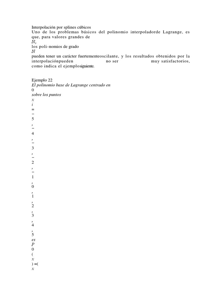 Interpolación Por Splines Cúbicos | PDF | Spline (Matemáticas) | Análisis