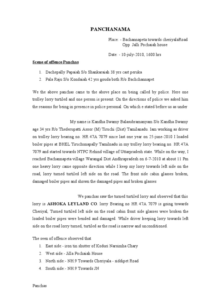 Panchanama: Scene of Offence Panchas | PDF