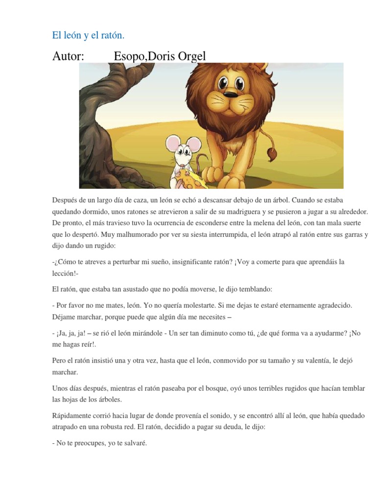 Fabula El Leon y El Raton | PDF