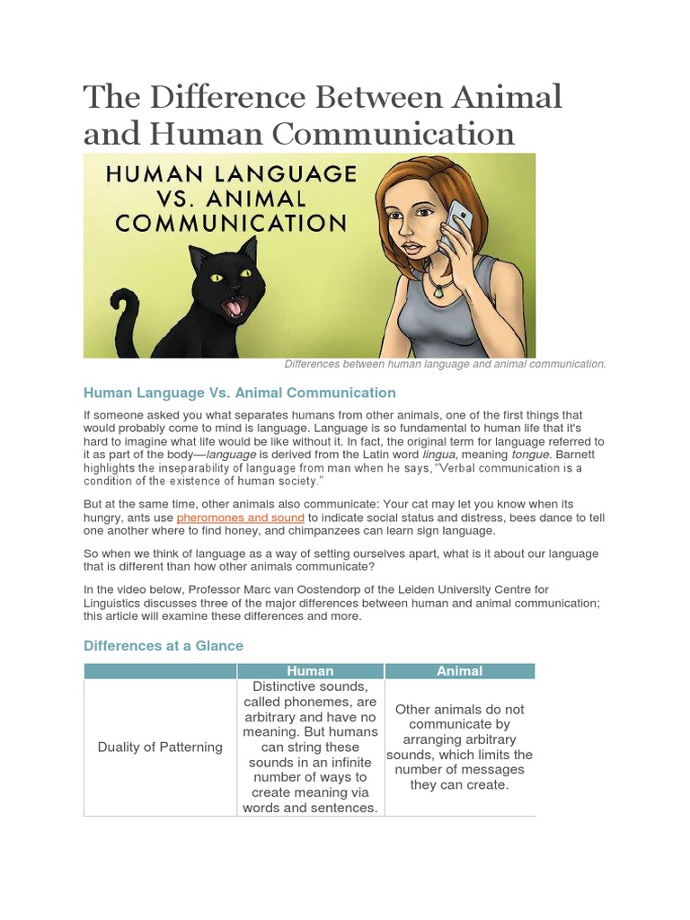 Human vs. Animal Communication Differences | PDF | Dogs | Communication