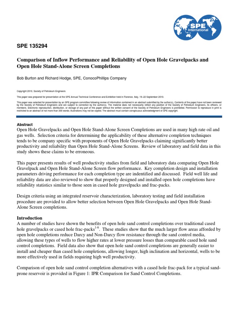 SPE135294-Comparison of Inflow Performance and Reliability For OHGP and ...