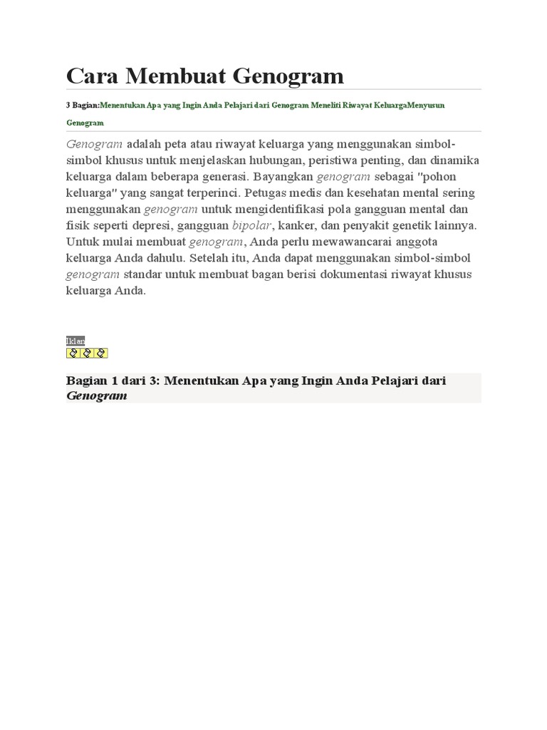 Cara Membuat Genogram Keluarga | PDF