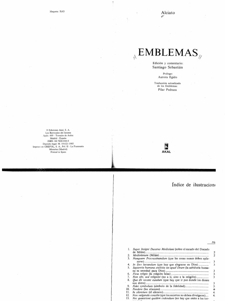 Emblemas Alciato Ed Santiago Sebastian PDF | PDF