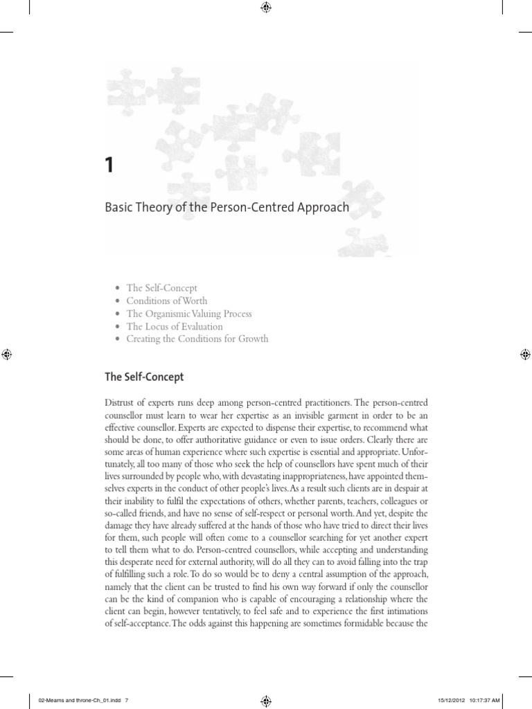 Basic Theory of Person Centred | PDF | Self Actualization | Self Esteem