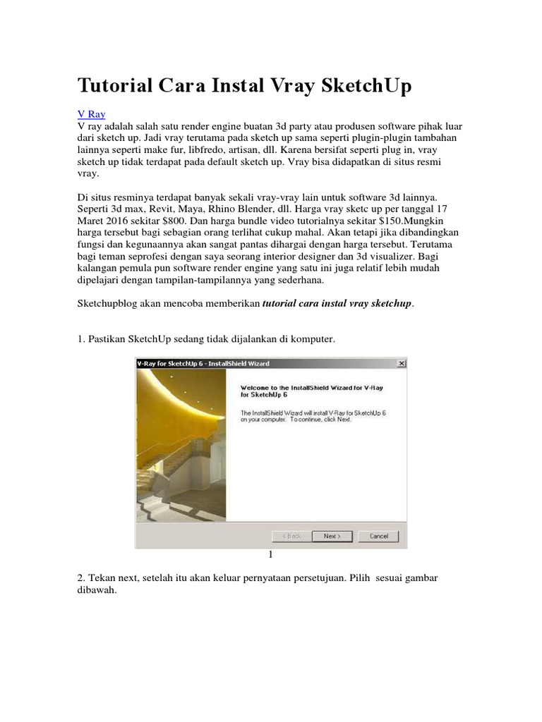 Tutorial Cara Instal Vray SketchUp | PDF