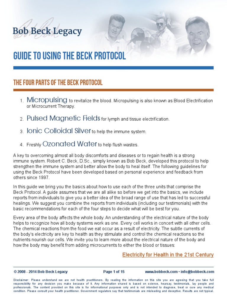 Guide To Using The Beck Protocol - Dispozitiv Aniti Cancer | PDF | Pain ...