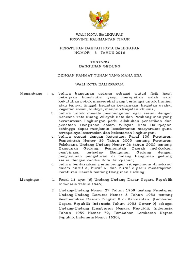 Perda Nomor 3 Tahun 2016 PDF | PDF