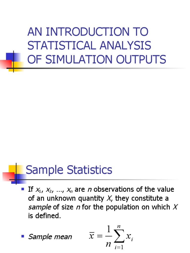 Statistical Analysis of Simulation Outputs | PDF | Confidence Interval ...