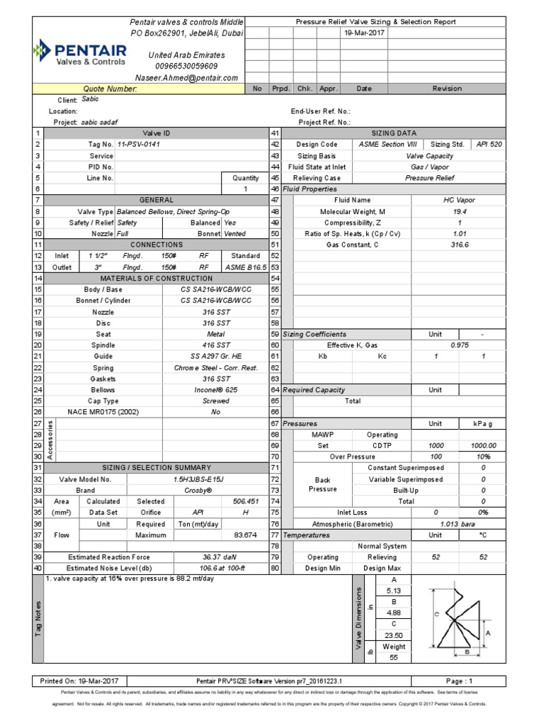 PRV Sizing | PDF | Valve | Pressure