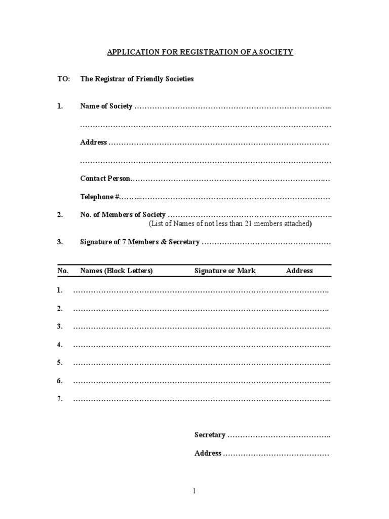 Society Registration Application Guide | PDF | Committee | Common Law