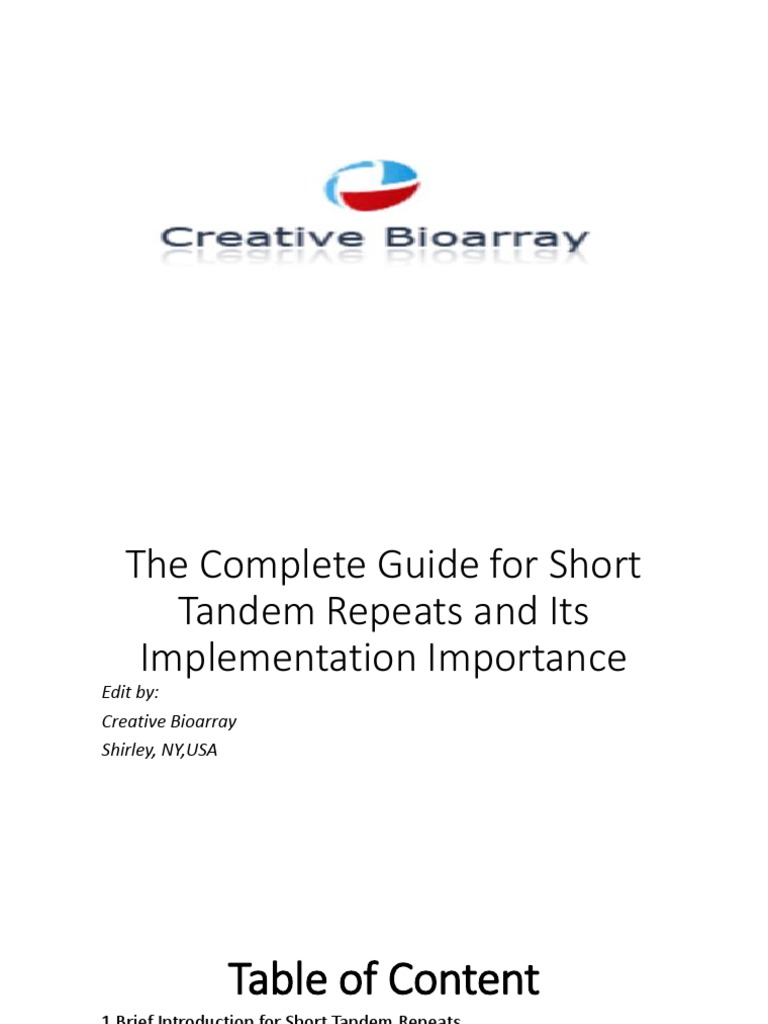 The Complete Guide For Short Tandem Repeats and Its Implementation ...
