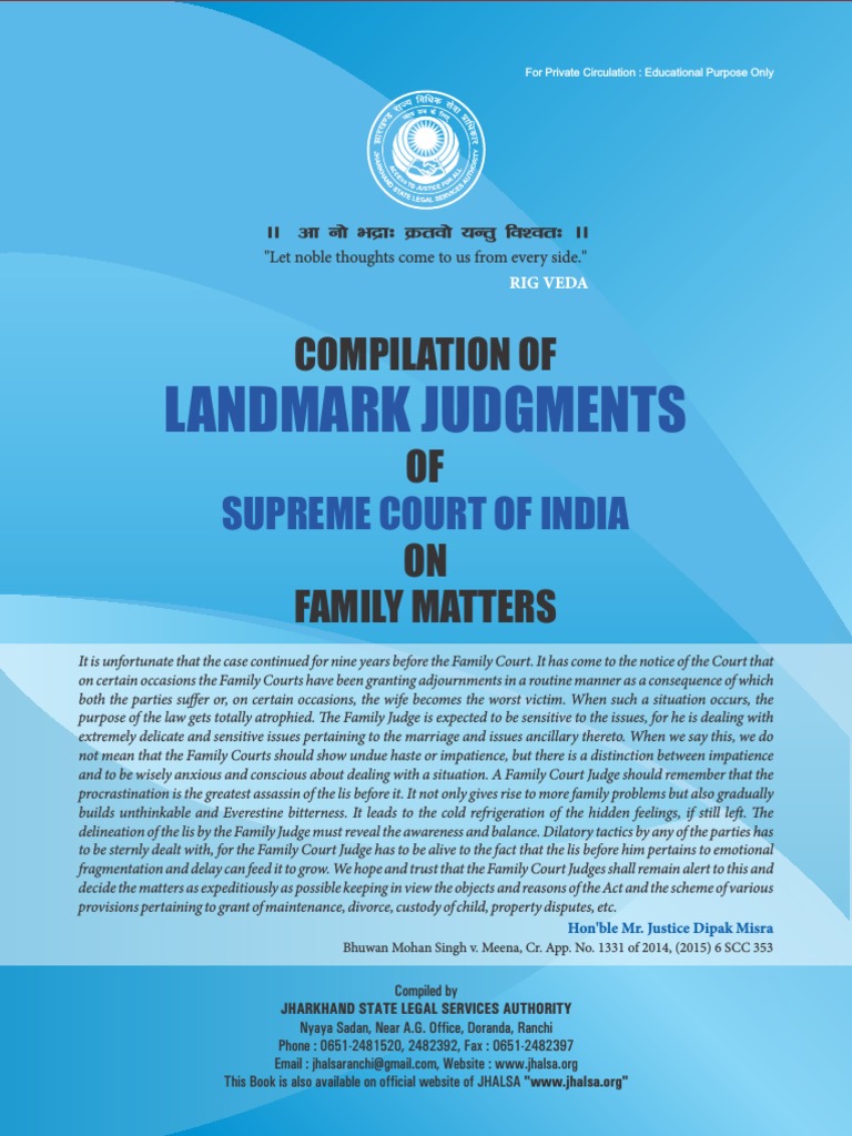 Landmark Family Court Judgments | PDF | Family Court | Judgment (Law)