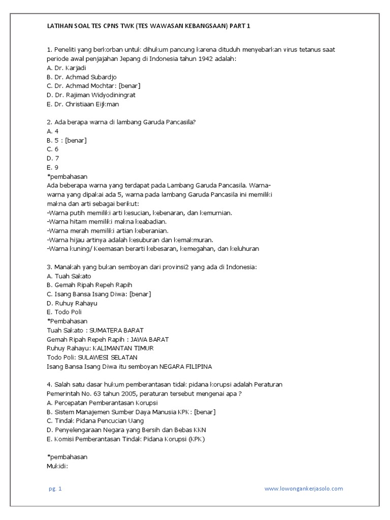 Latihan Soal Cpns TWK 5 | PDF | Politik | Perjalanan