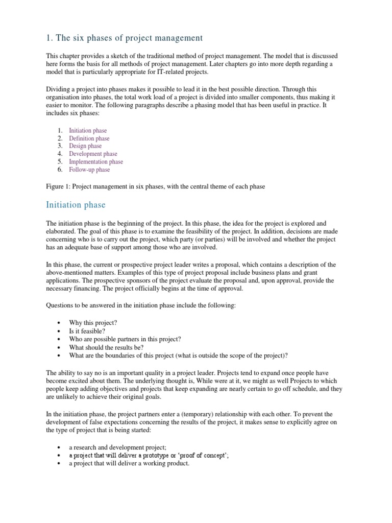 The Six Phases of Project Management | PDF | Prototype | Project Management