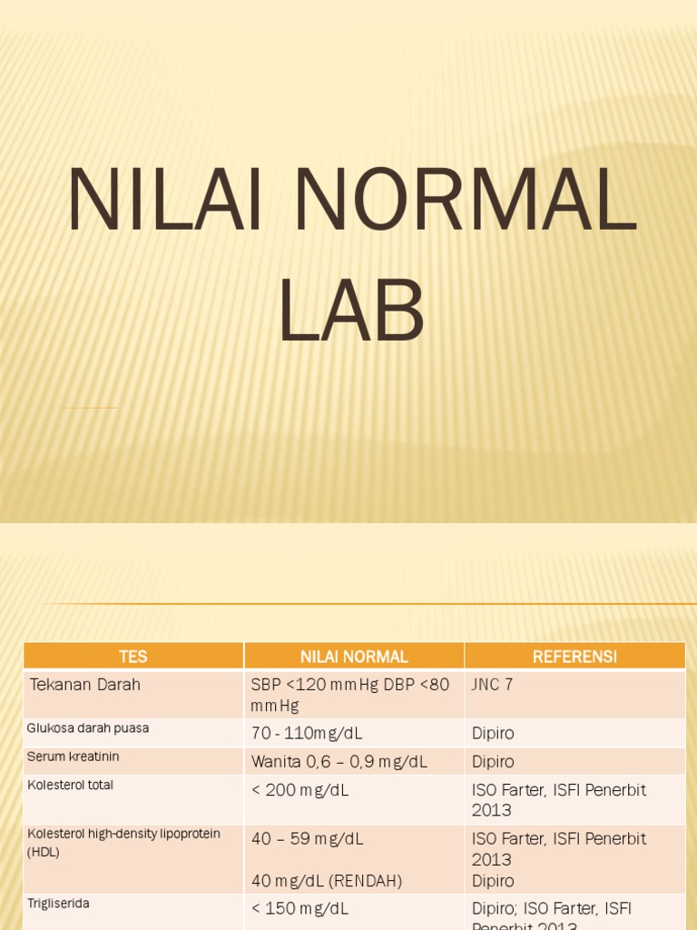 Nilai Normal Lab | PDF | Kesehatan Holistik