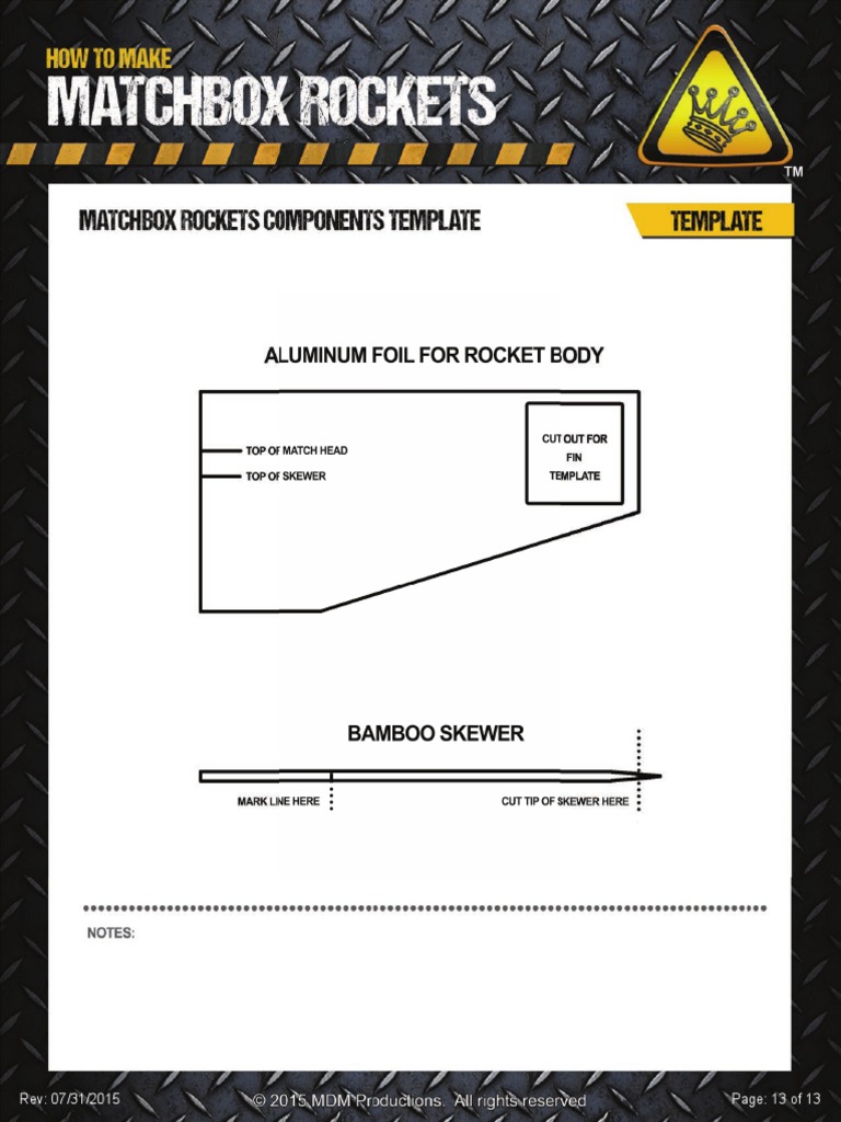 Matchbox Rockets Template PDF | PDF