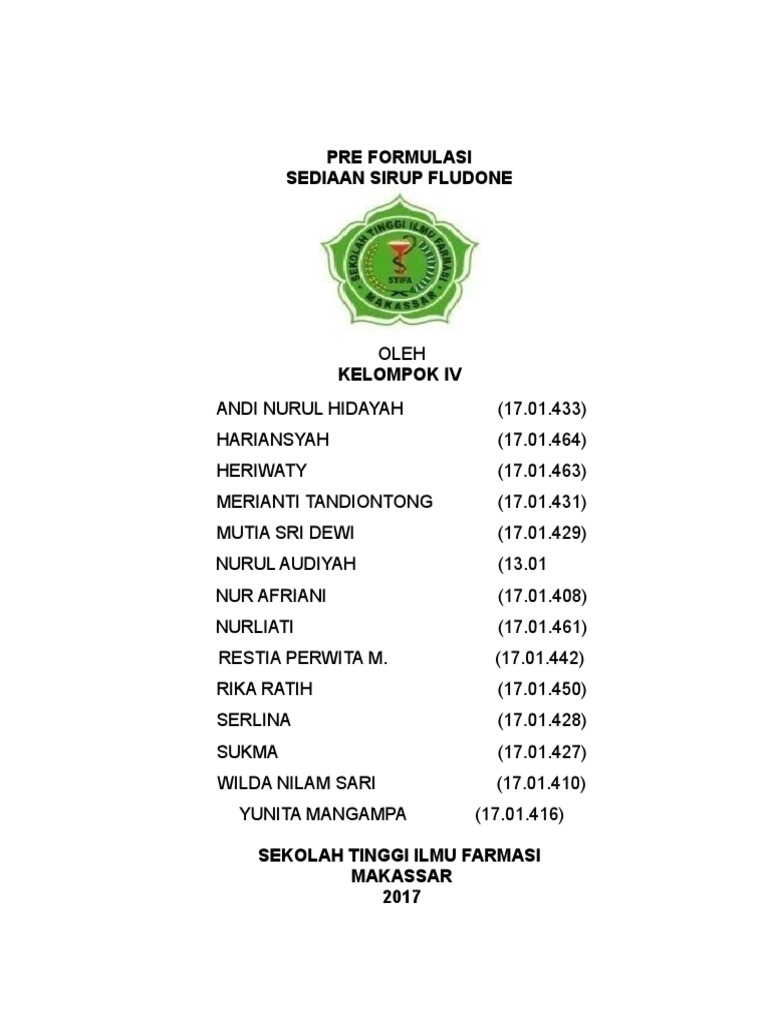 Makalah Pre Formulasi | PDF