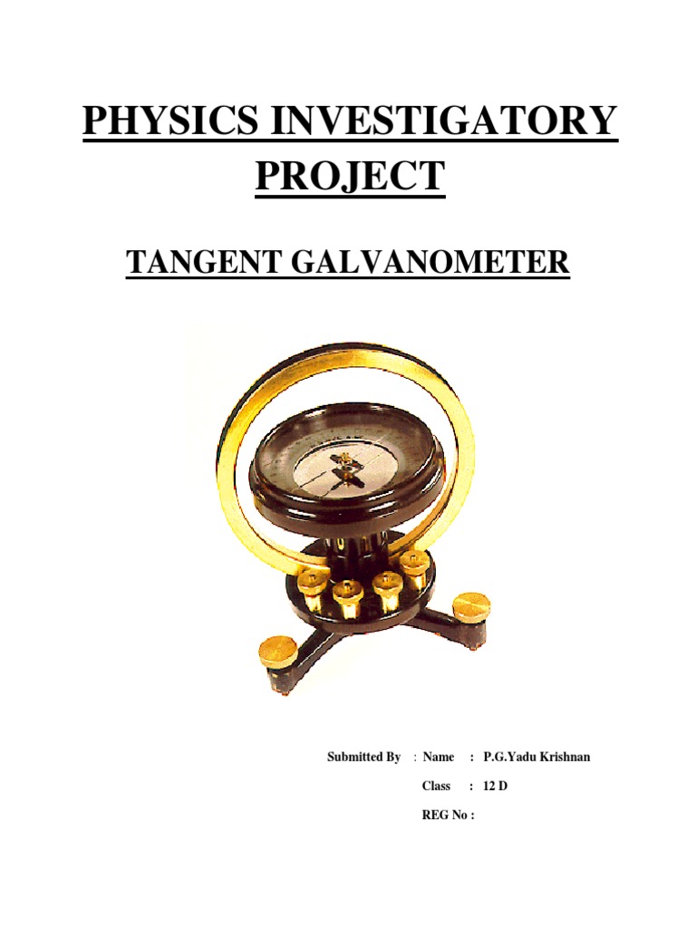 Tangent Galvanometer | PDF | Earth's Magnetic Field | Applied And ...