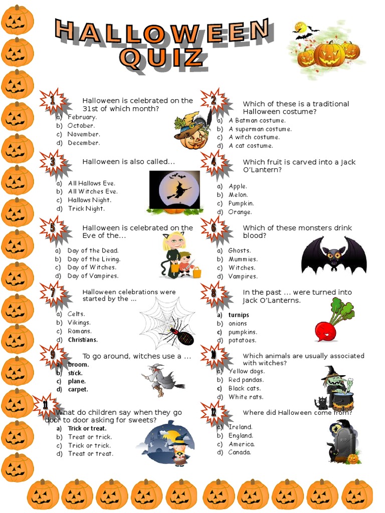 Halloween Quiz | PDF | Halloween | Trick Or Treating