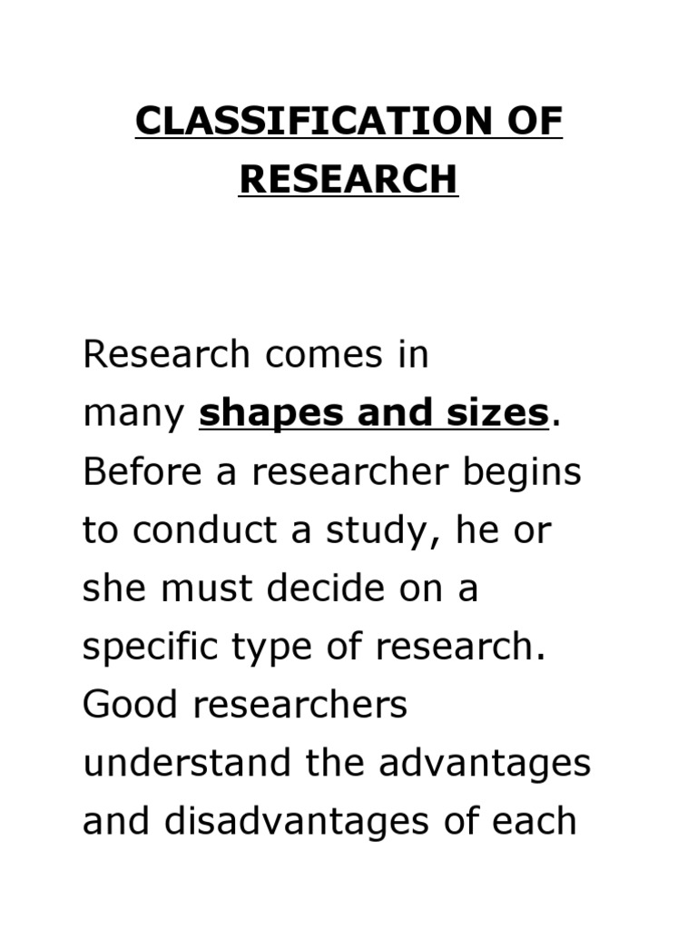 Classification of Research | PDF | Basic Research | Theory