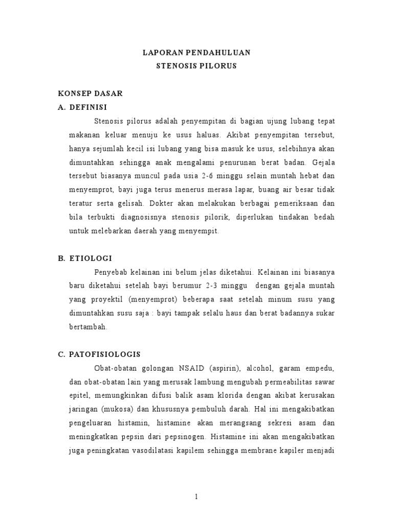 LP Stenosis Pilorus | PDF