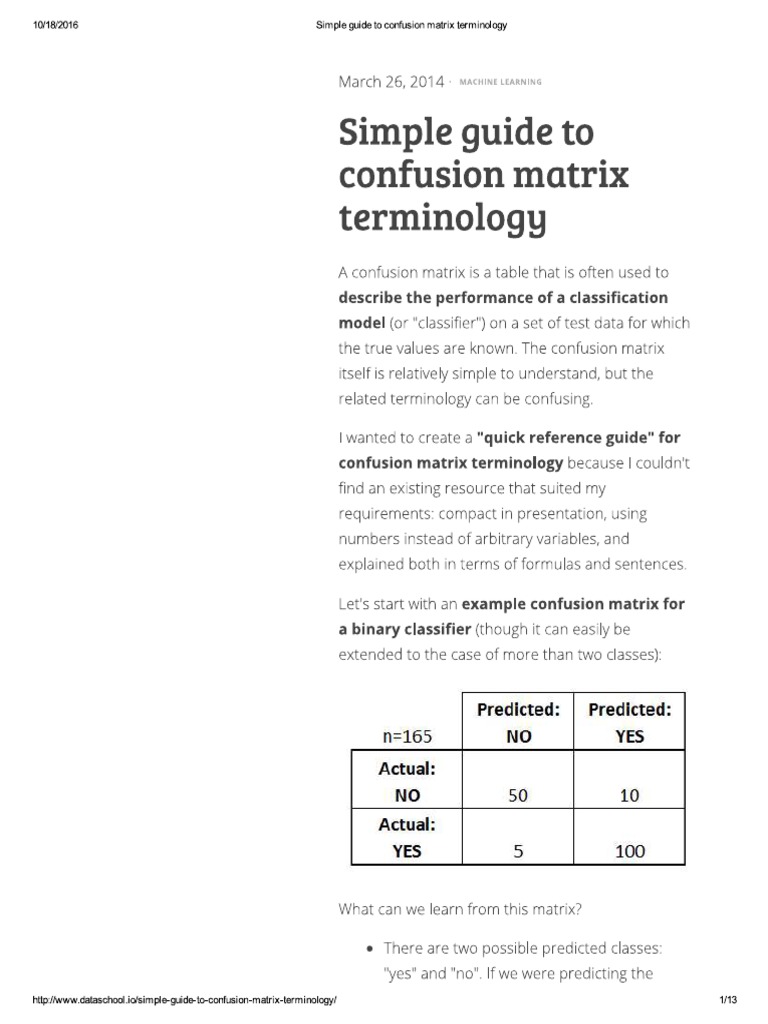 Confusion Matrix | PDF