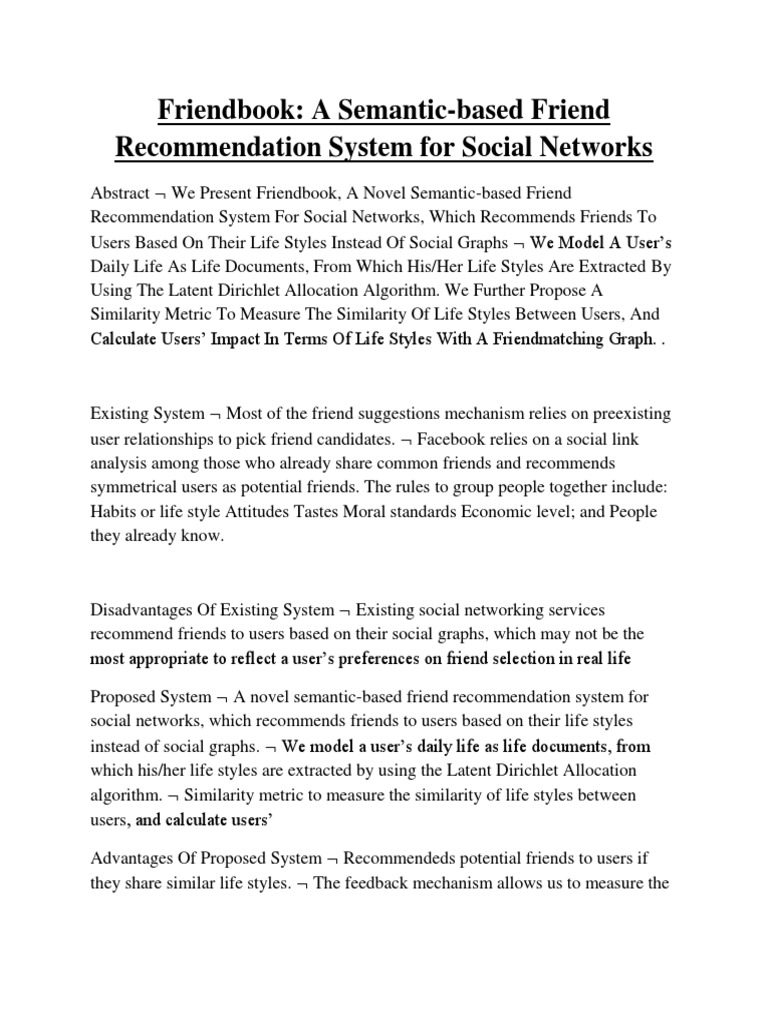 Friendbook: A Semantic-Based Friend Recommendation System For Social Networks | PDF